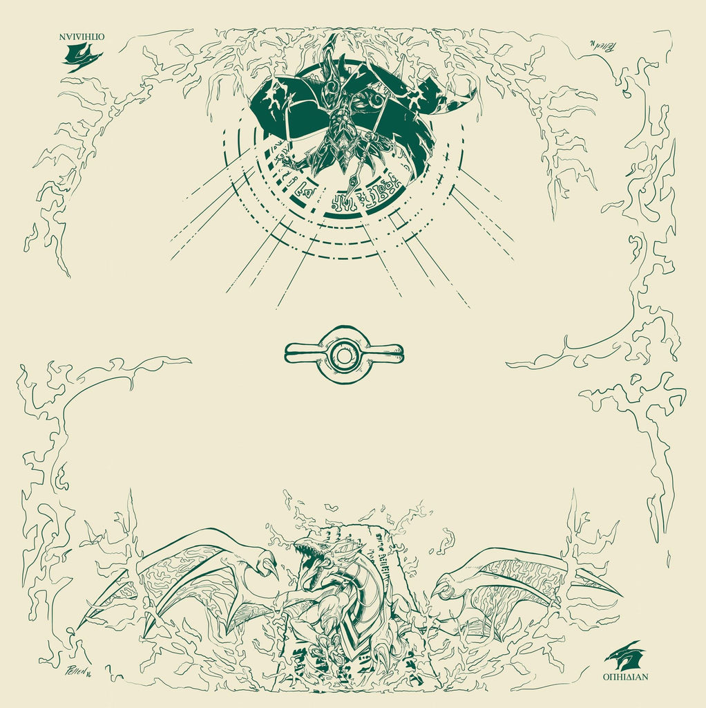 Ancient Rivals 2 Player Cloth Playmat Ivory/Green – Ophidian Accessories